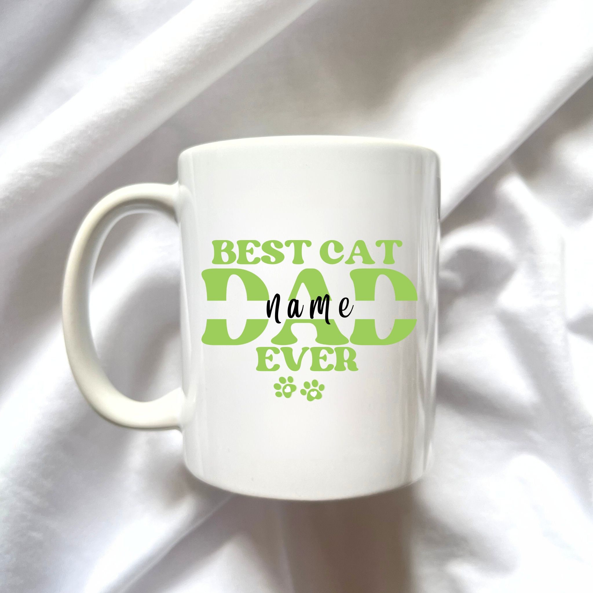 Personalized Best Cat Dad Ever Double Sided Coffee Mug Cat Dad Gift ...