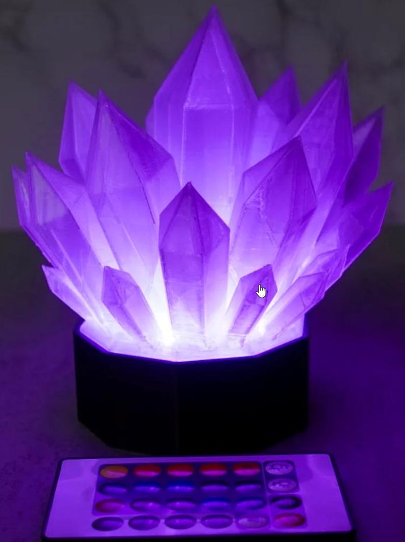 3D Printed LED Crystal Lamp – Mystical Light for Magical Spaces - Etsy