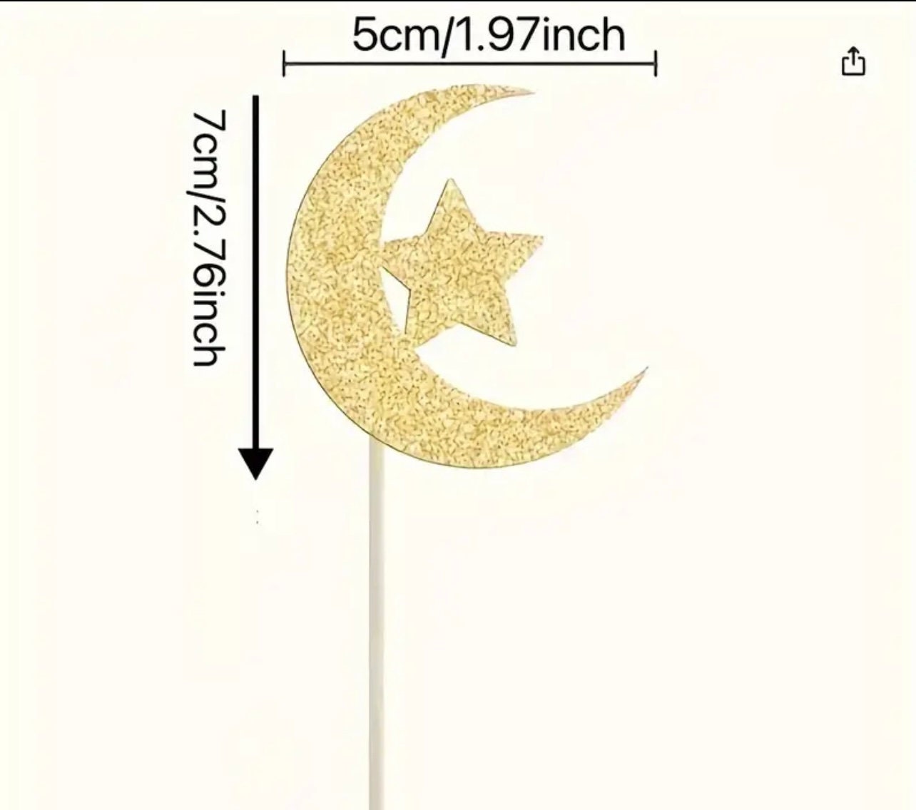 Sparkling Crescent Moon and Star Cupcake Toppers - Etsy