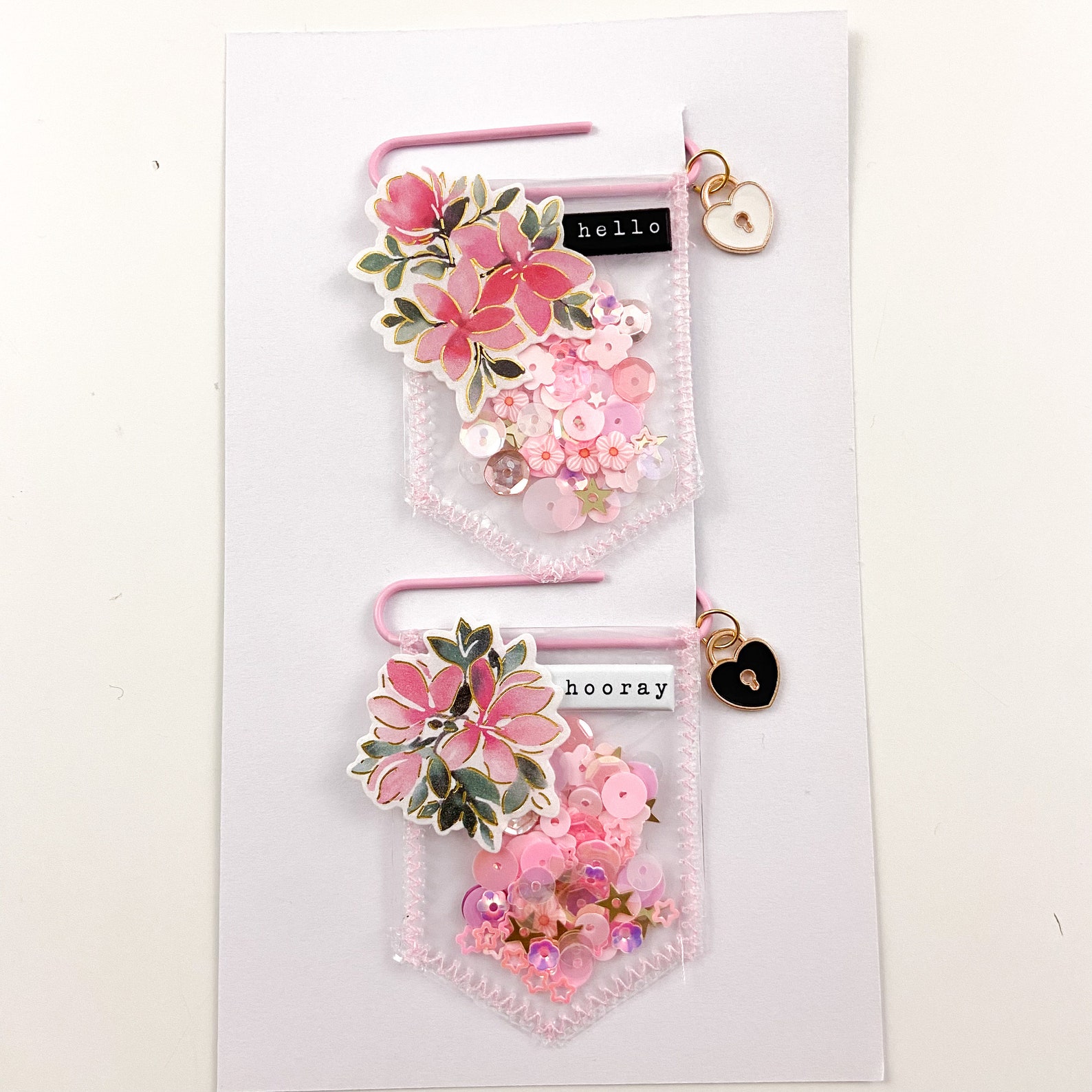 Shaker Paper Clips Pink Floral Theme - Etsy