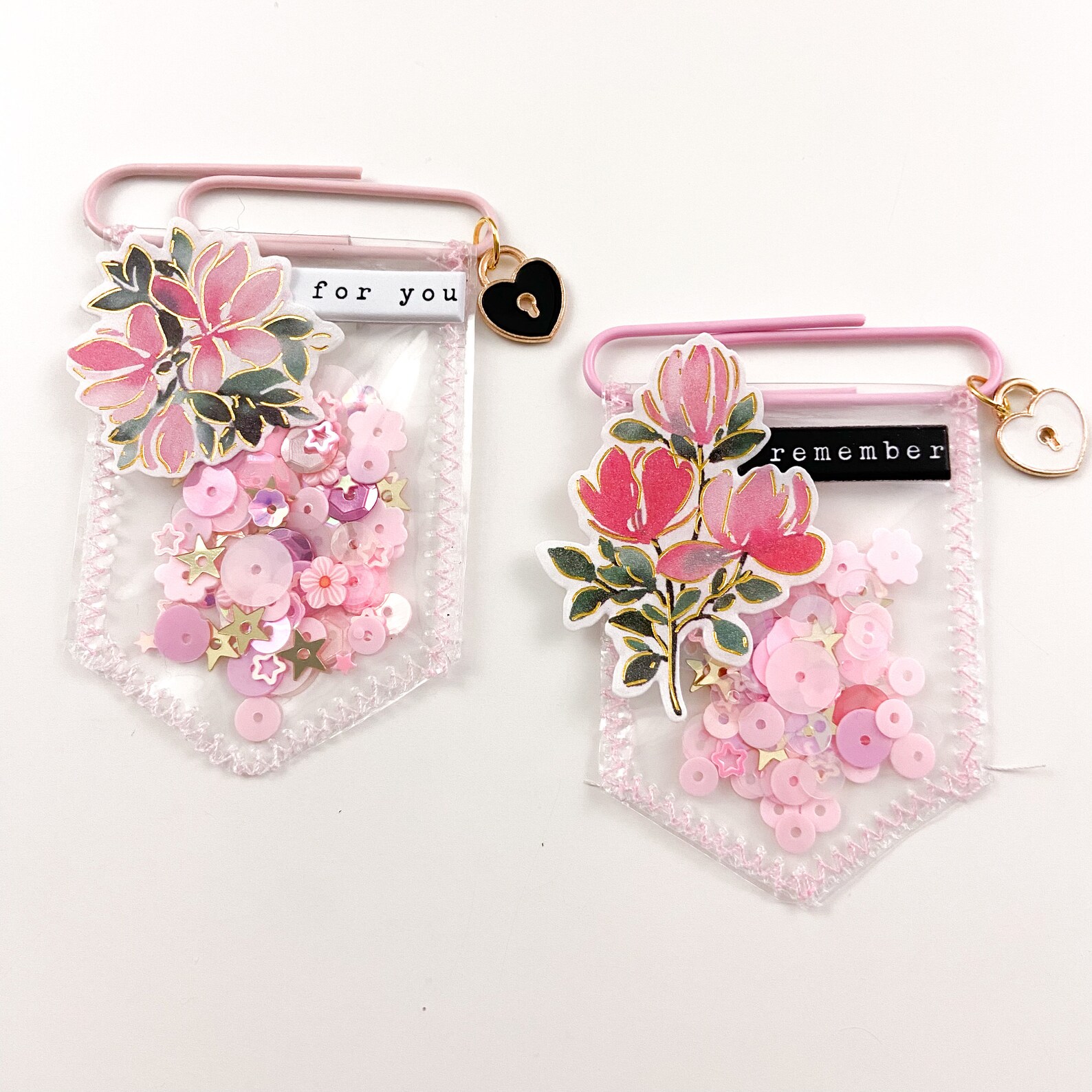 Shaker Paper Clips - Pink Floral Theme - Etsy