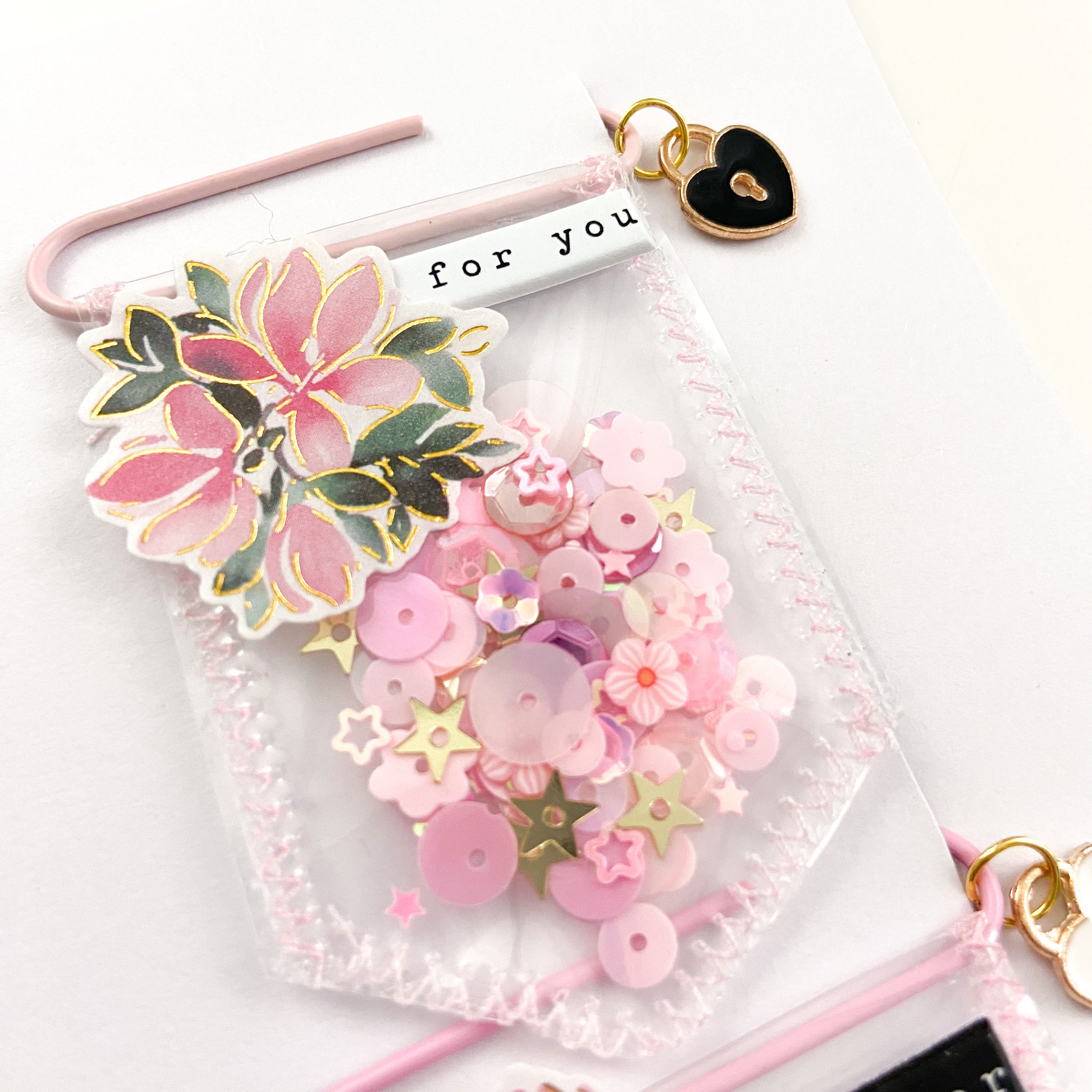 Shaker Paper Clips Pink Floral Theme - Etsy