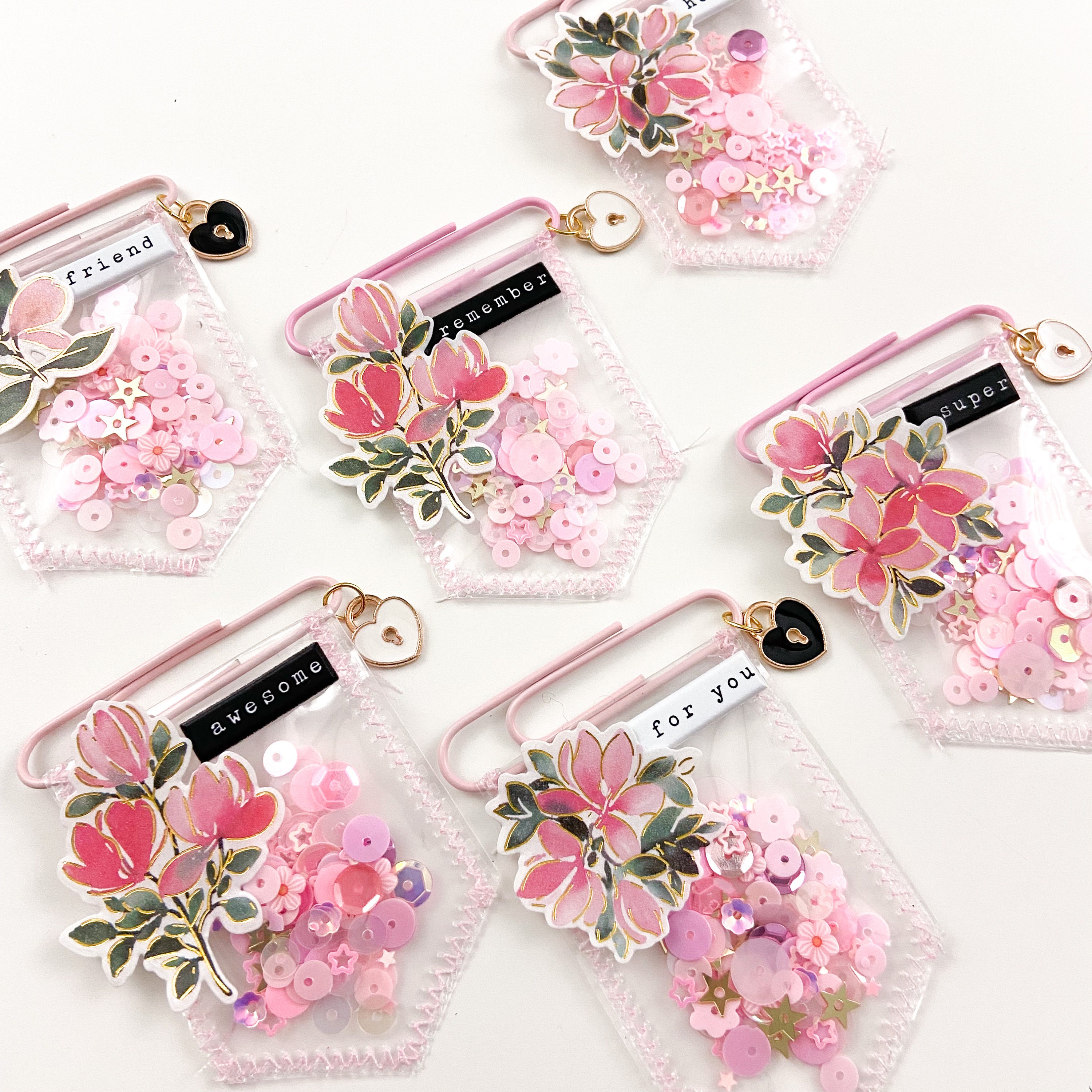 Shaker Paper Clips - Pink Floral Theme - Etsy