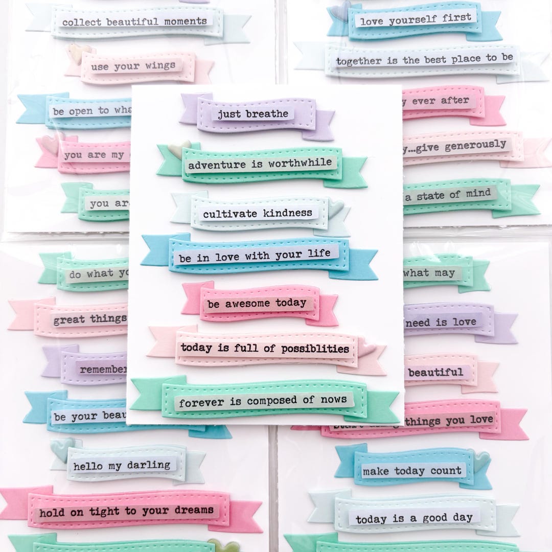 Banner Sentiments - Set of 7 - Etsy