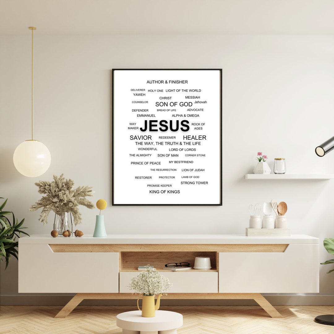 Names of Jesus| Wall Art| Christian Wall Art - Etsy