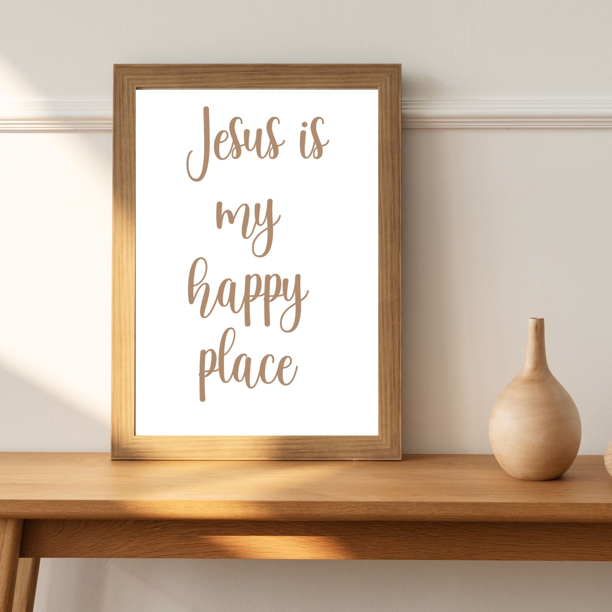 Jesus is My Happy Place | Christian Wall Art | Living Room and Bedroom ...