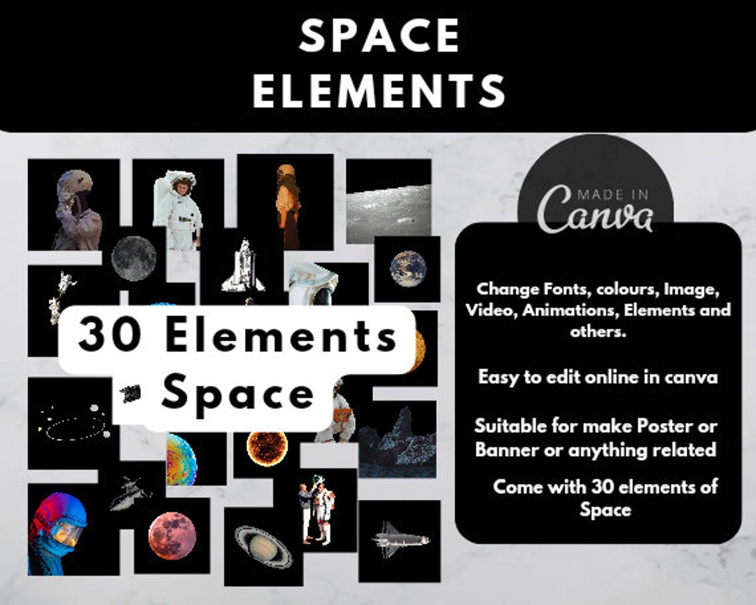 Template Canva 30 Elements of Space Galaxy - Etsy