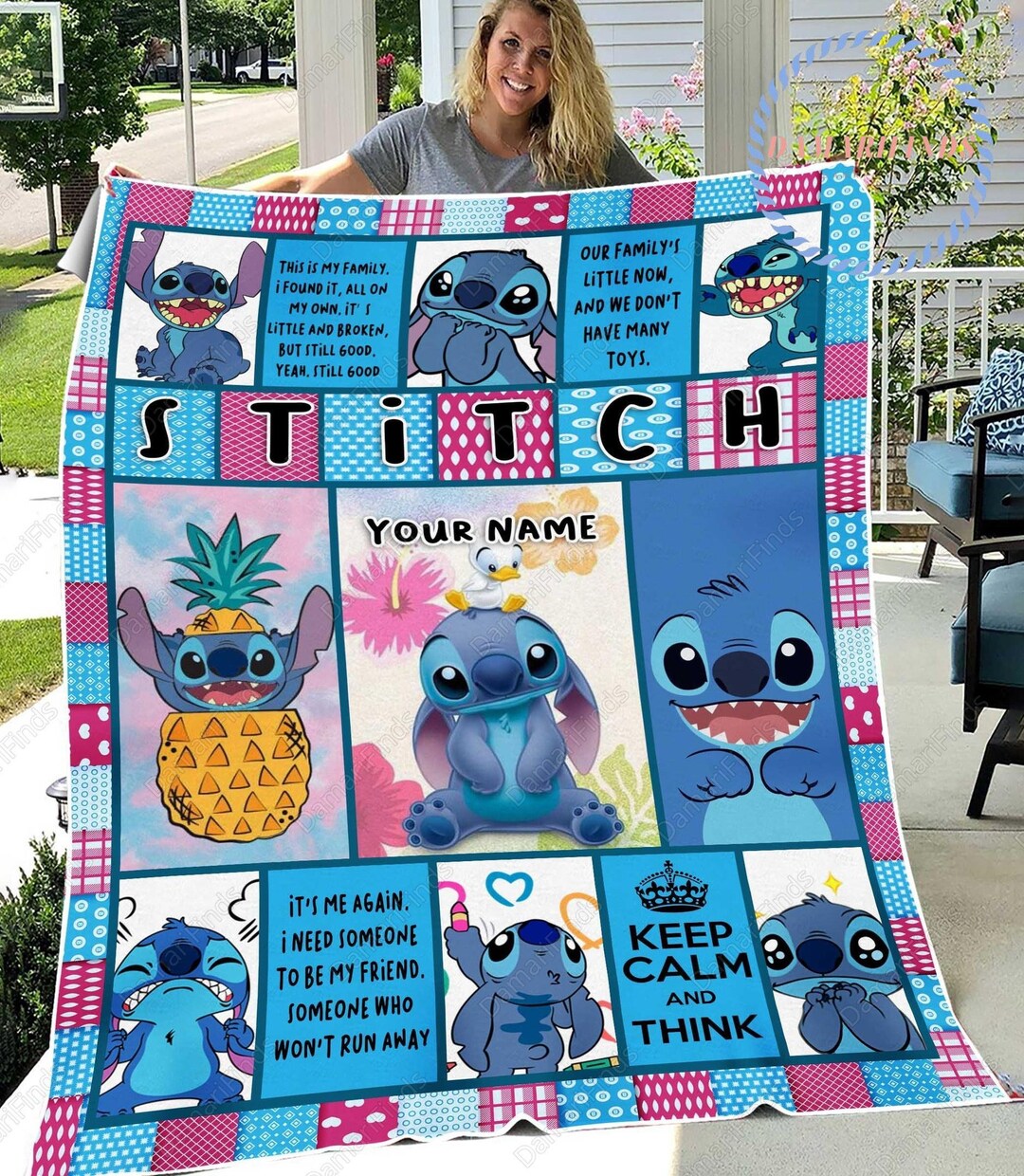 Stitch Fleece Blanket, Lilo and Stitch Quilt, Stitch Twin Size Quilt ...