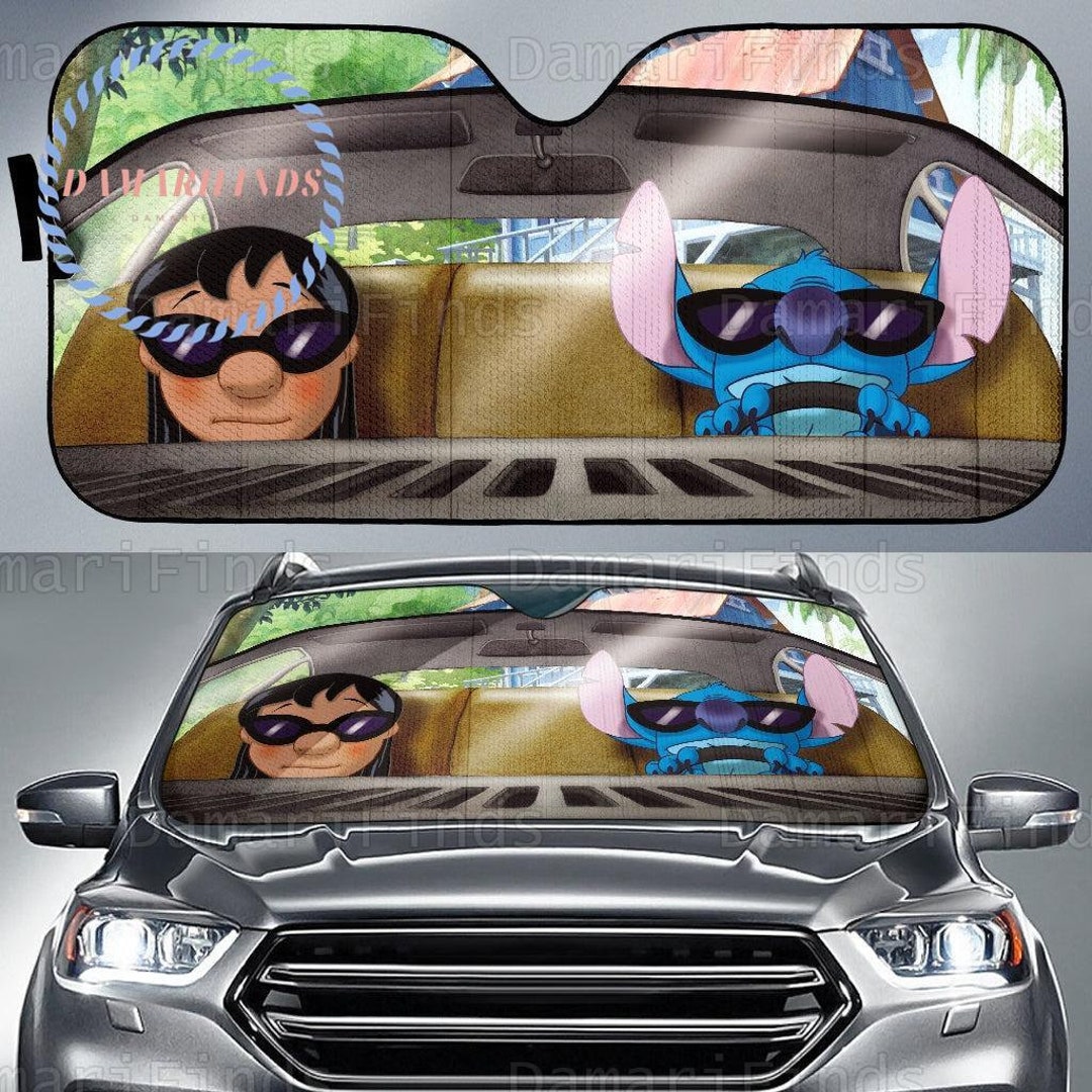 Lilo Stitch Car Sun Shade, Stitch Disney Car Accessories, Stitch Car ...