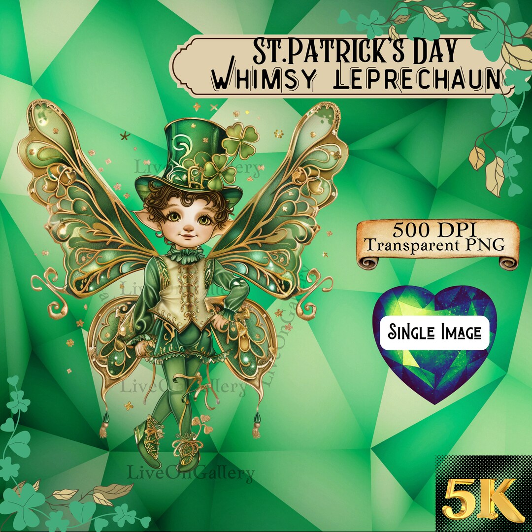 St. Patrick's Day Fairy Clipart Leprechaun Png , Green Irish Pixie ...
