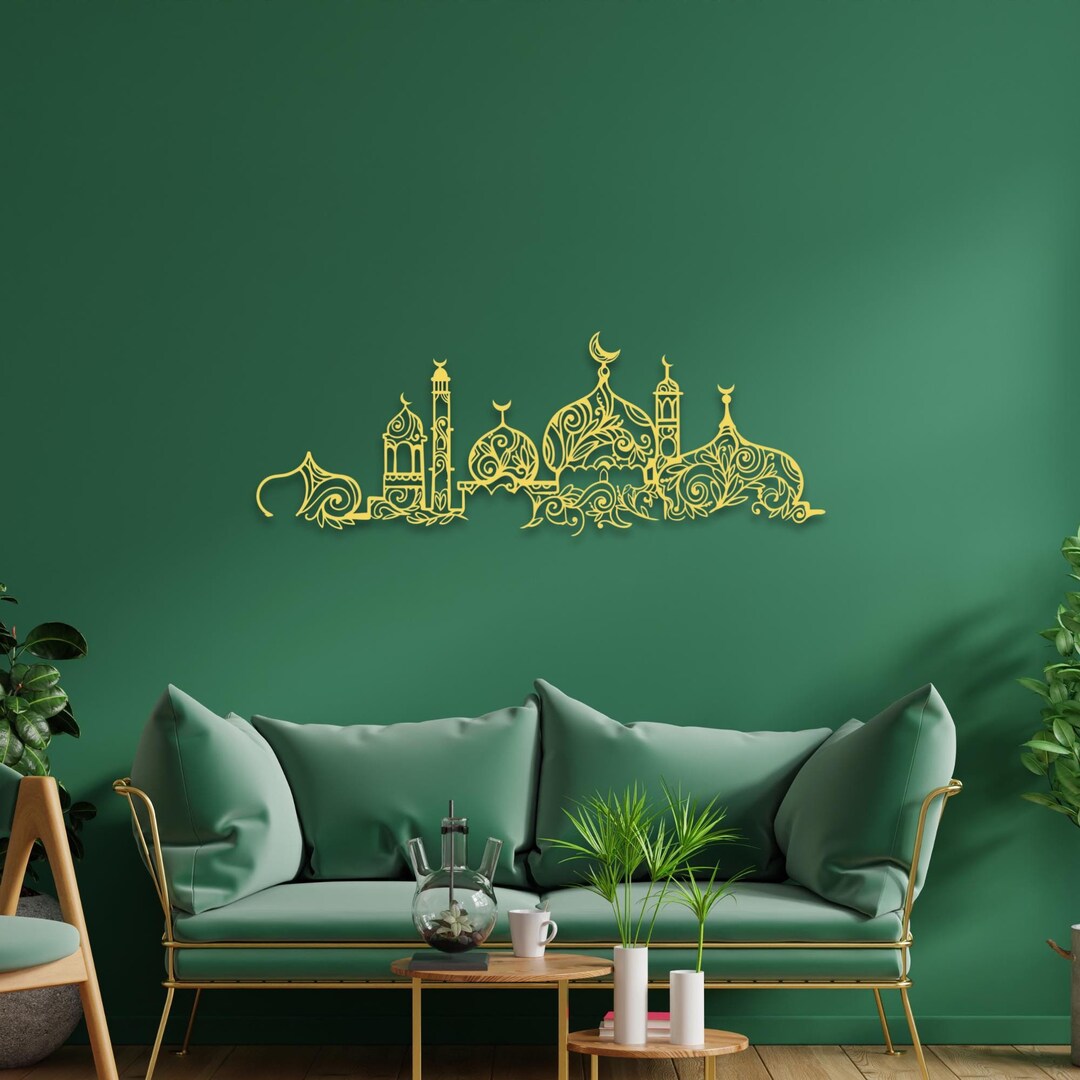 Mosque Islamic Wall Art | Metal Masjid Islamic Wall Art | Arabic Home ...