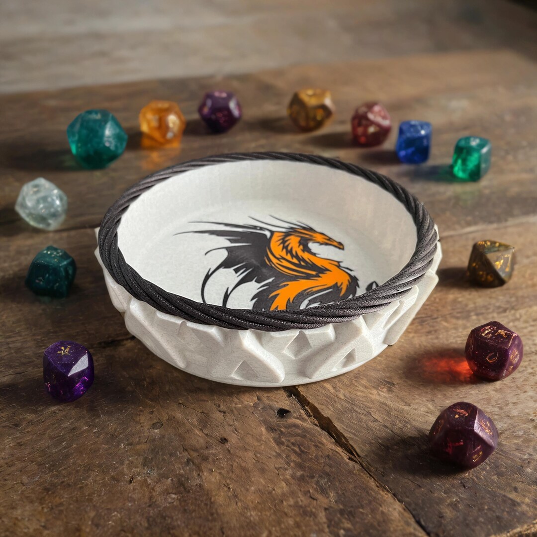Turntable Dice Tray With Dragon Print, Unique RPG Dice Tray, Dnd Tray ...