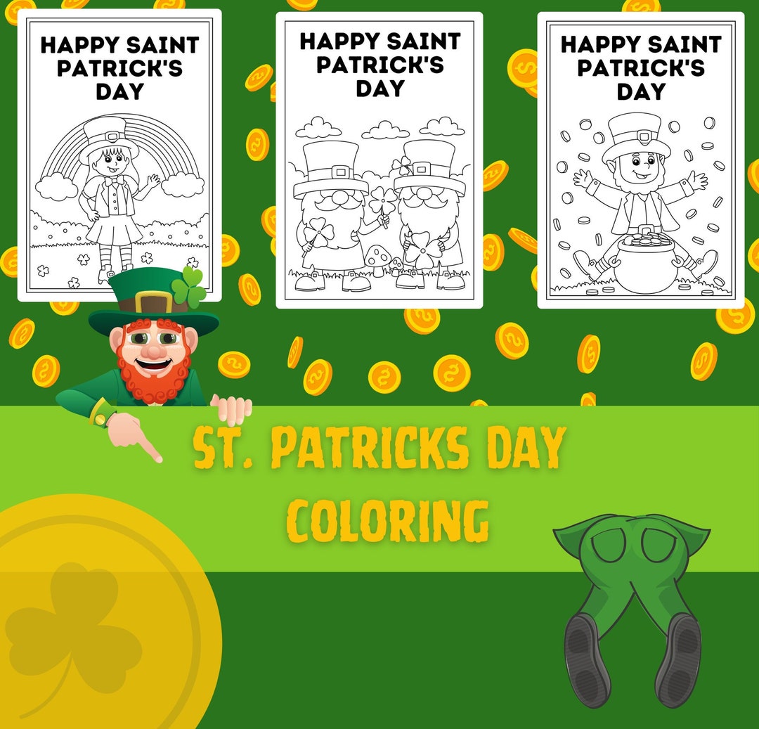 St. Patricks Coloring Pages Instant Download Printable Coloring Pages ...