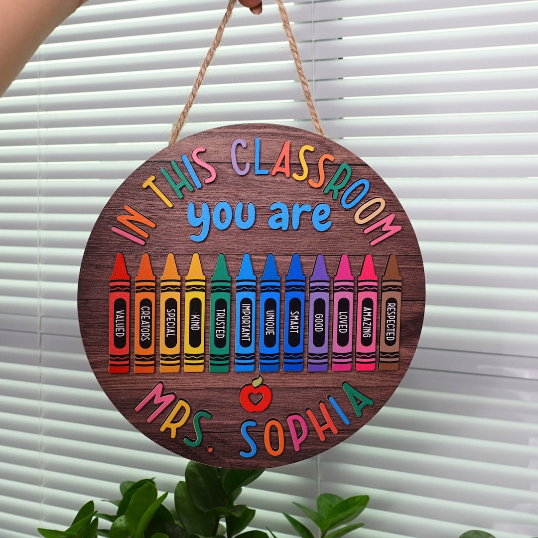 Teacher Welcome Sign Classroom, Custom Teacher Name, Classroom Welcome ...