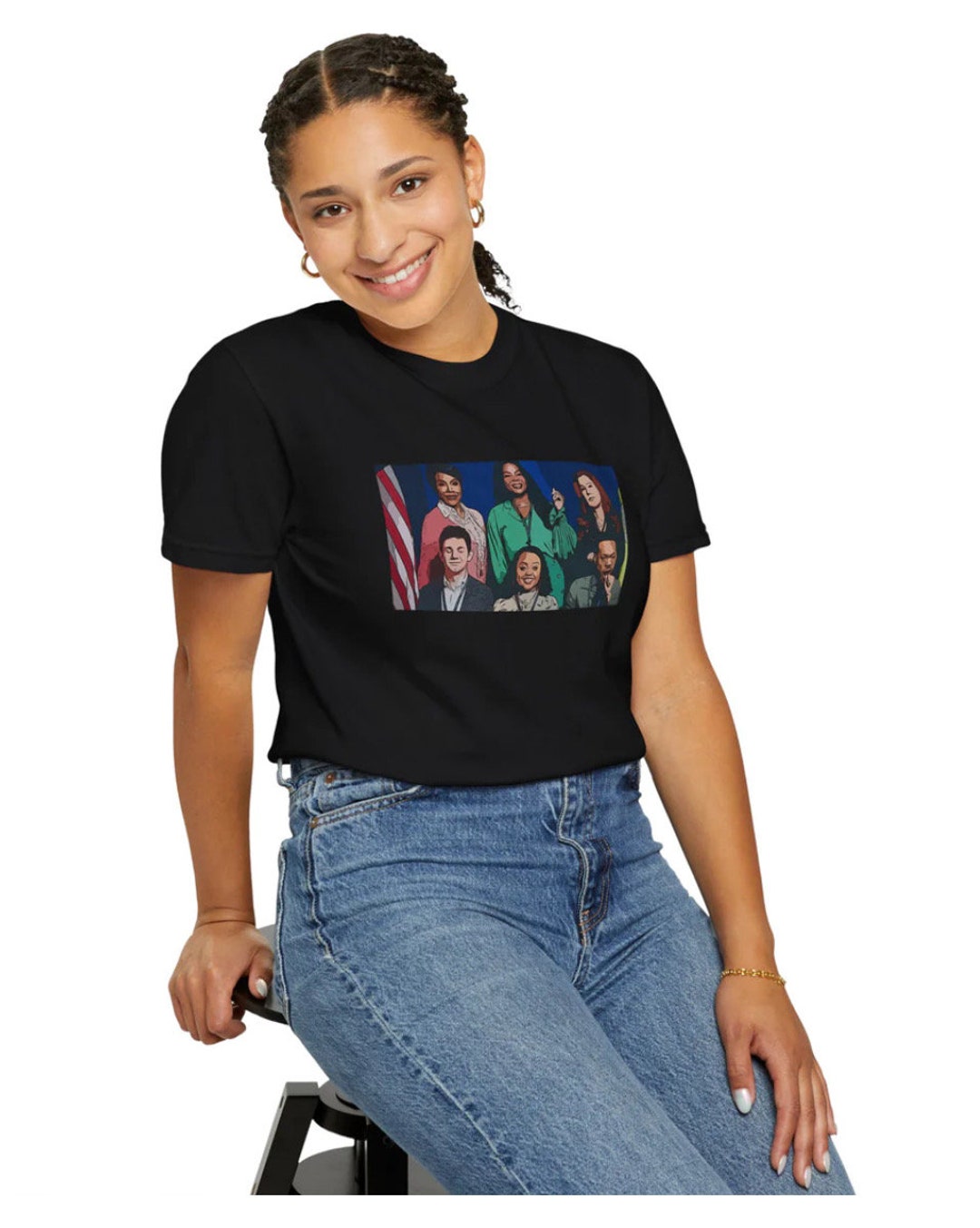 Abbott Elementary Cast Graphic Tshirt Graphic Tee Cartoon Theme Abbott ...