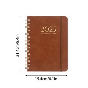 Customized 2025 Planning Notebook, Personalized Leather Schedule Book ...