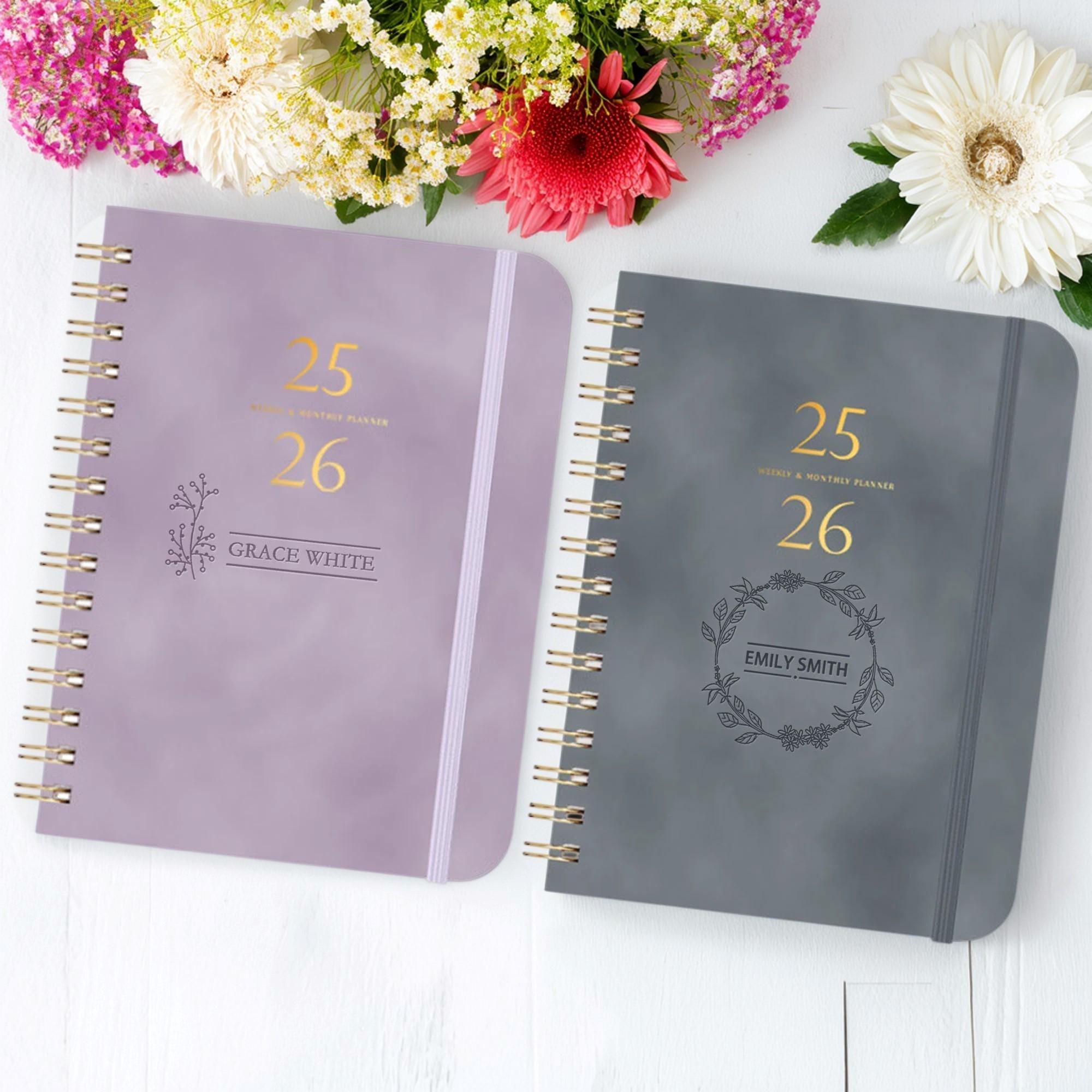 Cahier de planification personnalisé 2025-2026, agenda en cuir ...