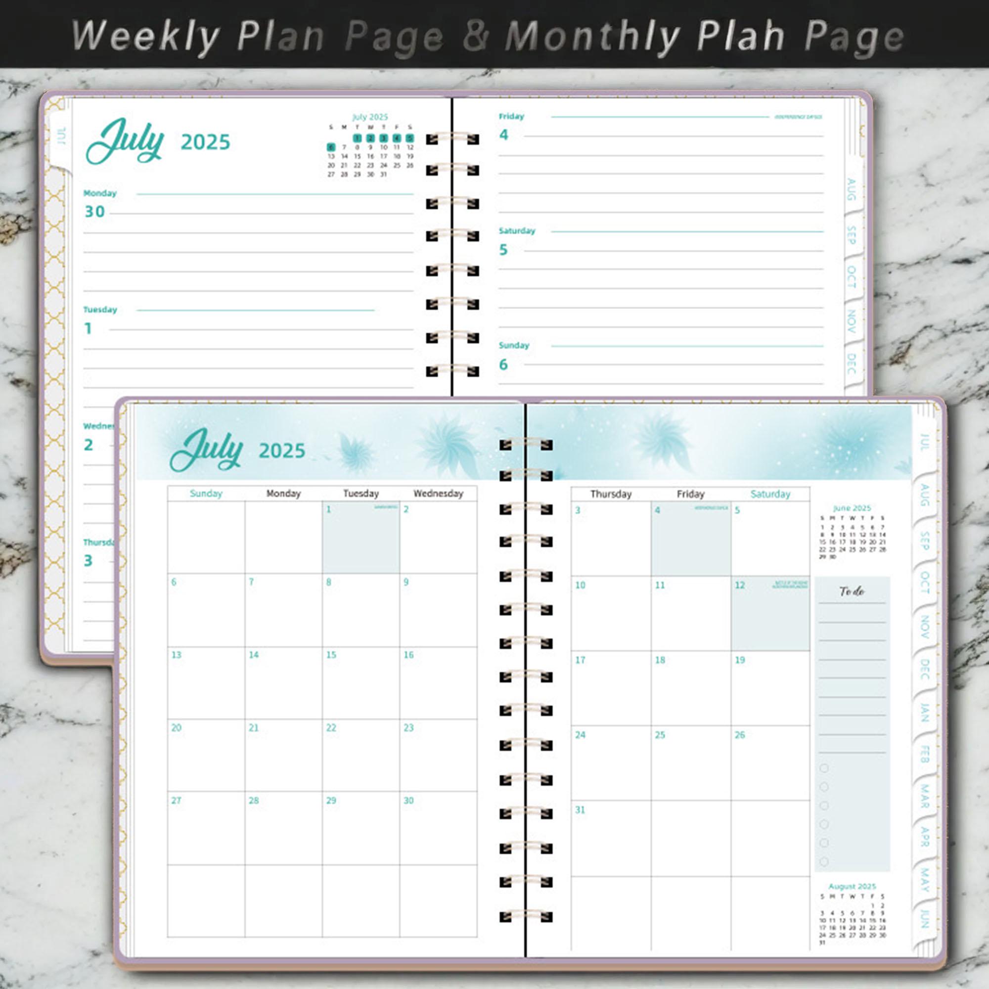 Cahier de planification personnalisé 2025-2026, agenda en cuir ...