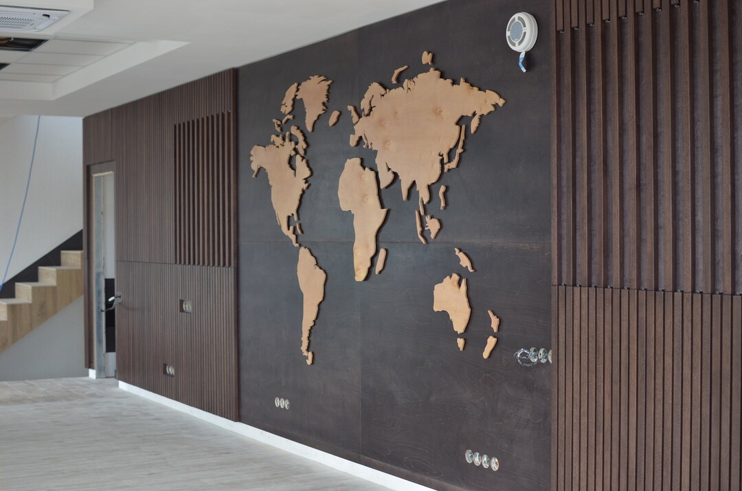 World Map, Wood Wall Panels - Etsy