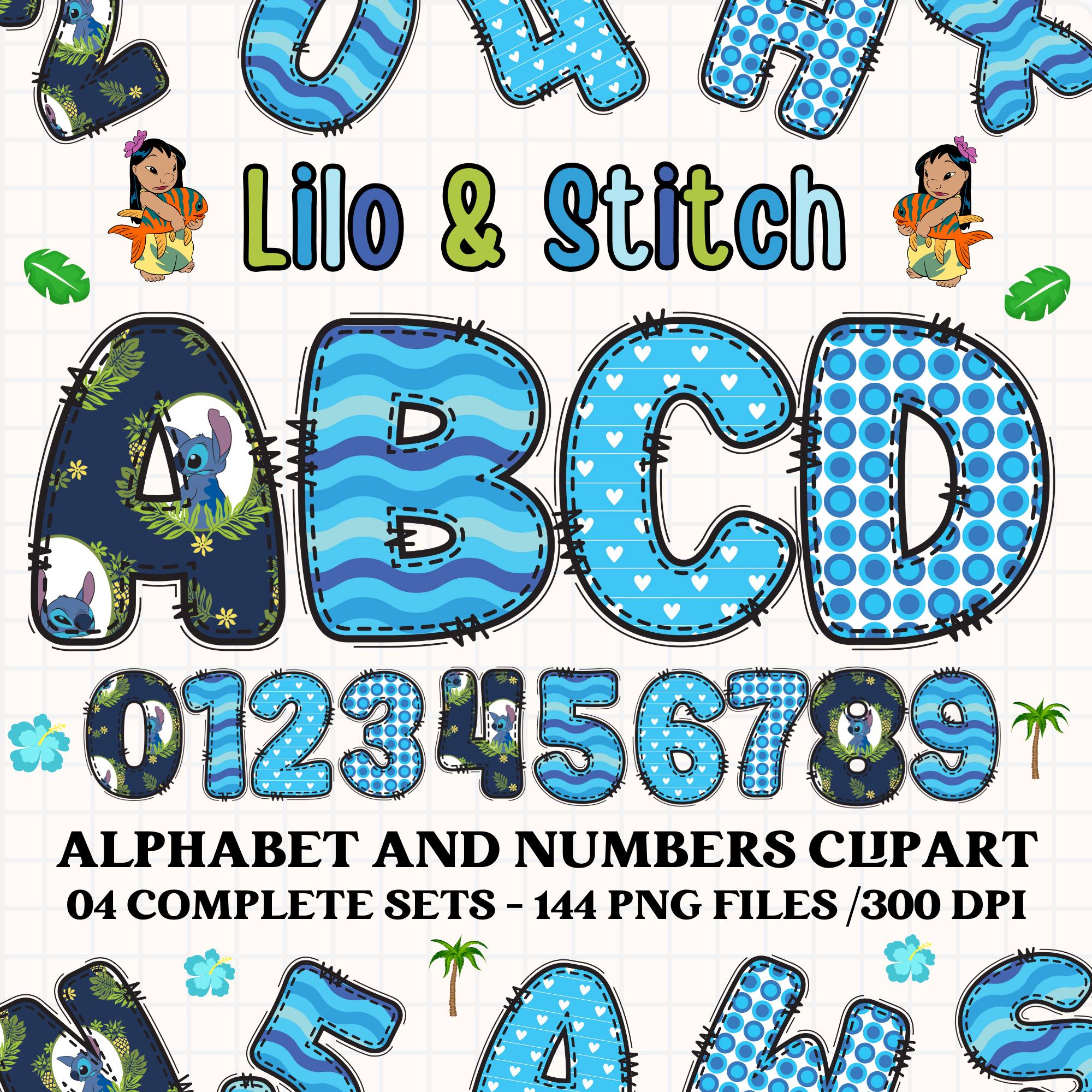 Lilo and Stitch Alphabet Clipart 300dpi Transparent PNG. 4 Styles With ...