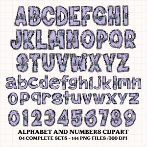 Lilo and Stitch Alphabet Clipart 300dpi Transparent PNG. 4 Styles With ...