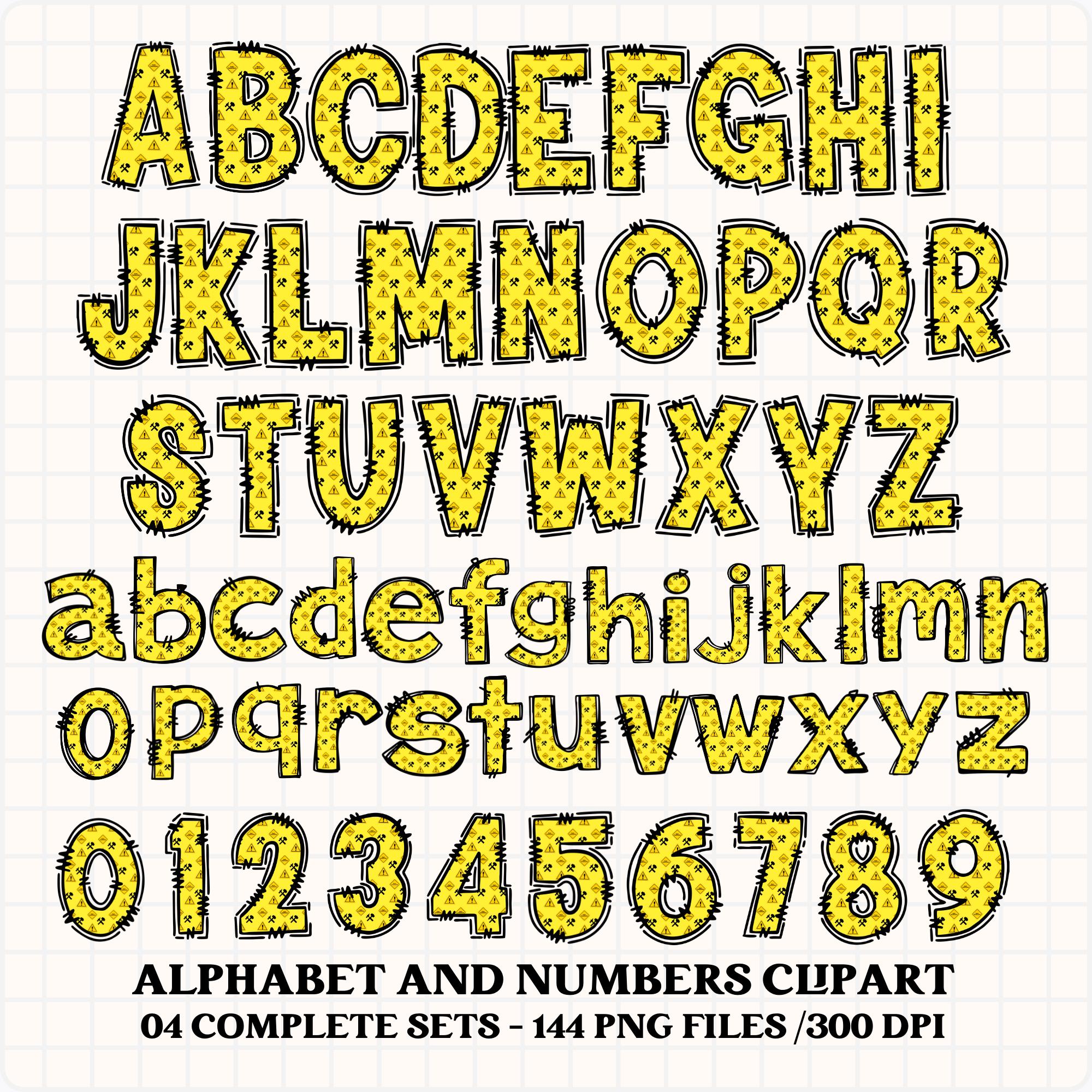 Construction Alphabet Clipart PNG. 4 Styles With Construction Cliparts ...