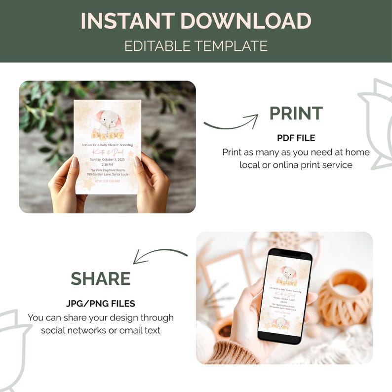 Editable Invitacion Baby Shower, Editable Printable Invitation Baby ...
