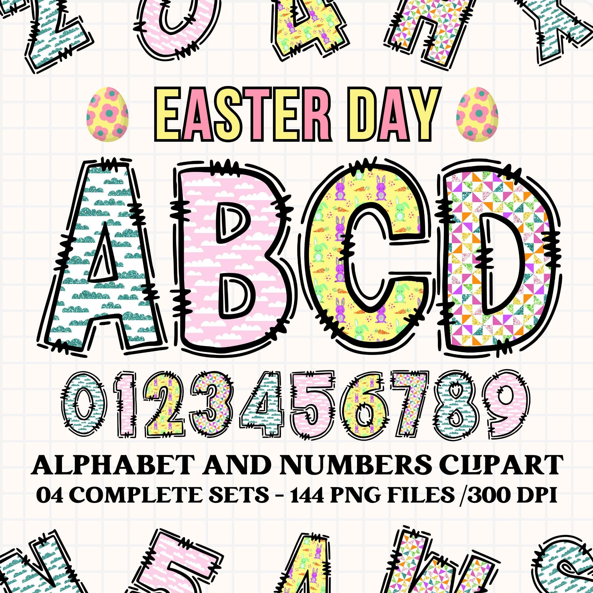 Easter Day Alphabet Clipart Letters 300dpi Transparent PNG. 4 Styles ...