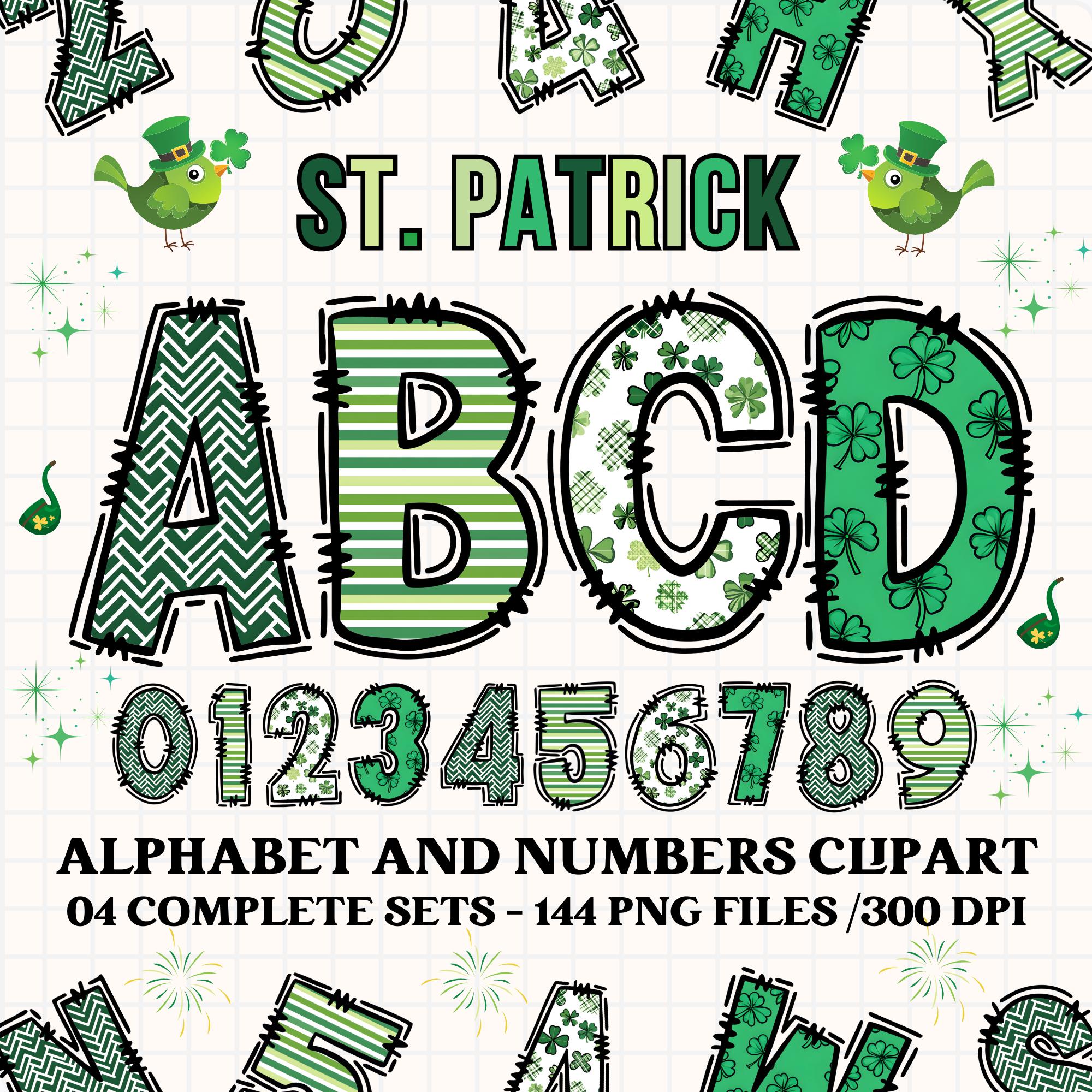 St Patrick Day Alphabet Clipart 300dpi Transparent PNG. 4 Styles With ...