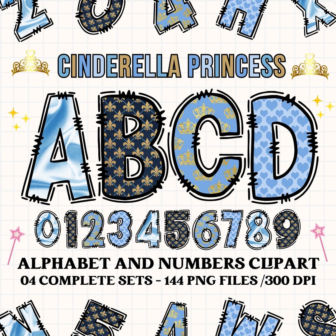 Cinderella Alphabet Clipart 300dpi Transparent PNG. Princess Clipart ...