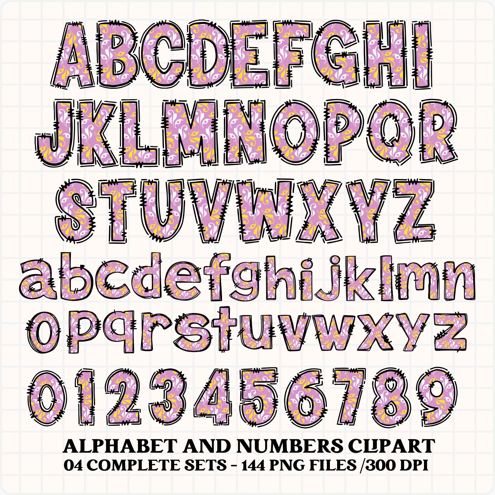Lilo and Stitch Alphabet Clipart 300dpi Transparent PNG. 4 Styles With ...