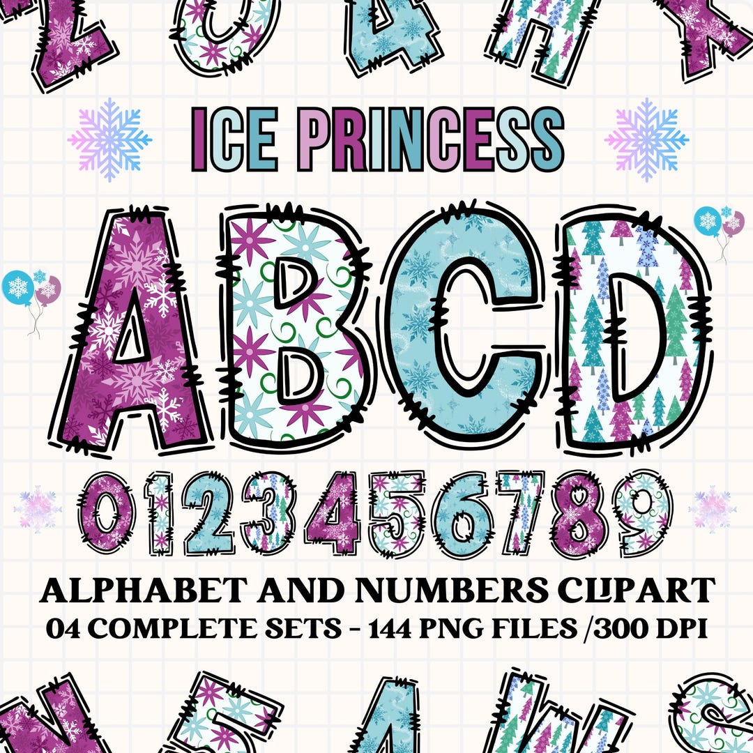Frozen Princess Alphabet Clipart 300dpi Transparent PNG. Princess ...