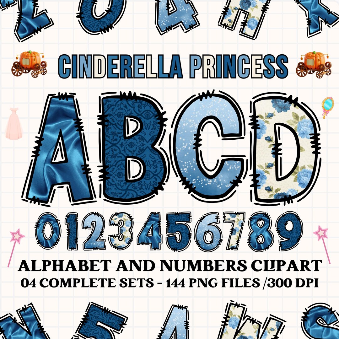 Cinderella Alphabet Clipart 300dpi Transparent PNG. Princess Clipart ...
