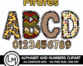 Pirates Alphabet Clipart PNG. 4 Styles With Pirates Clipart. Pirates ...