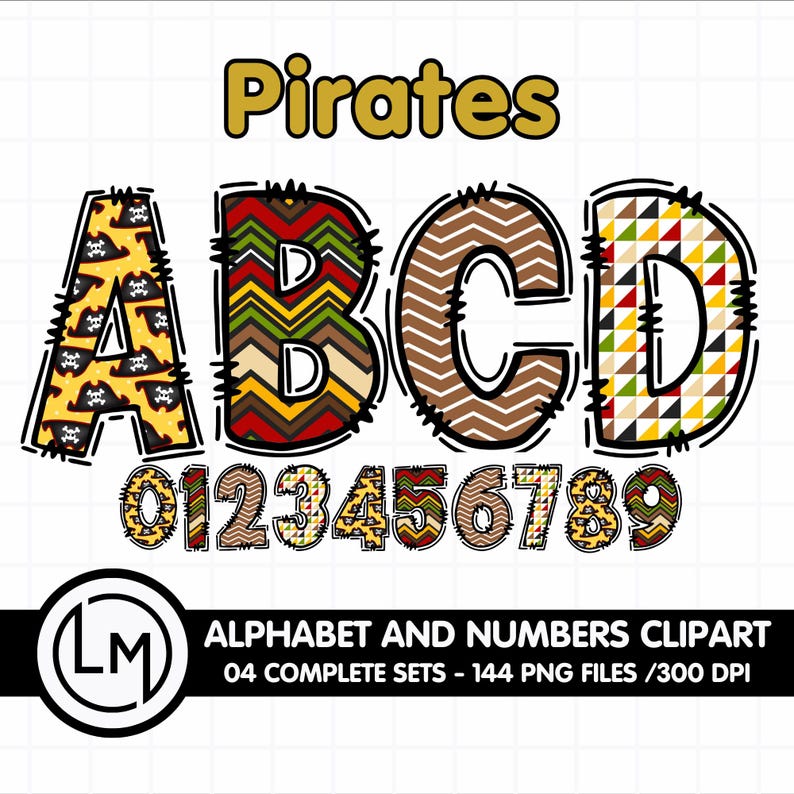 Pirates Alphabet Clipart PNG. 4 Styles With Pirates Clipart. Pirates ...