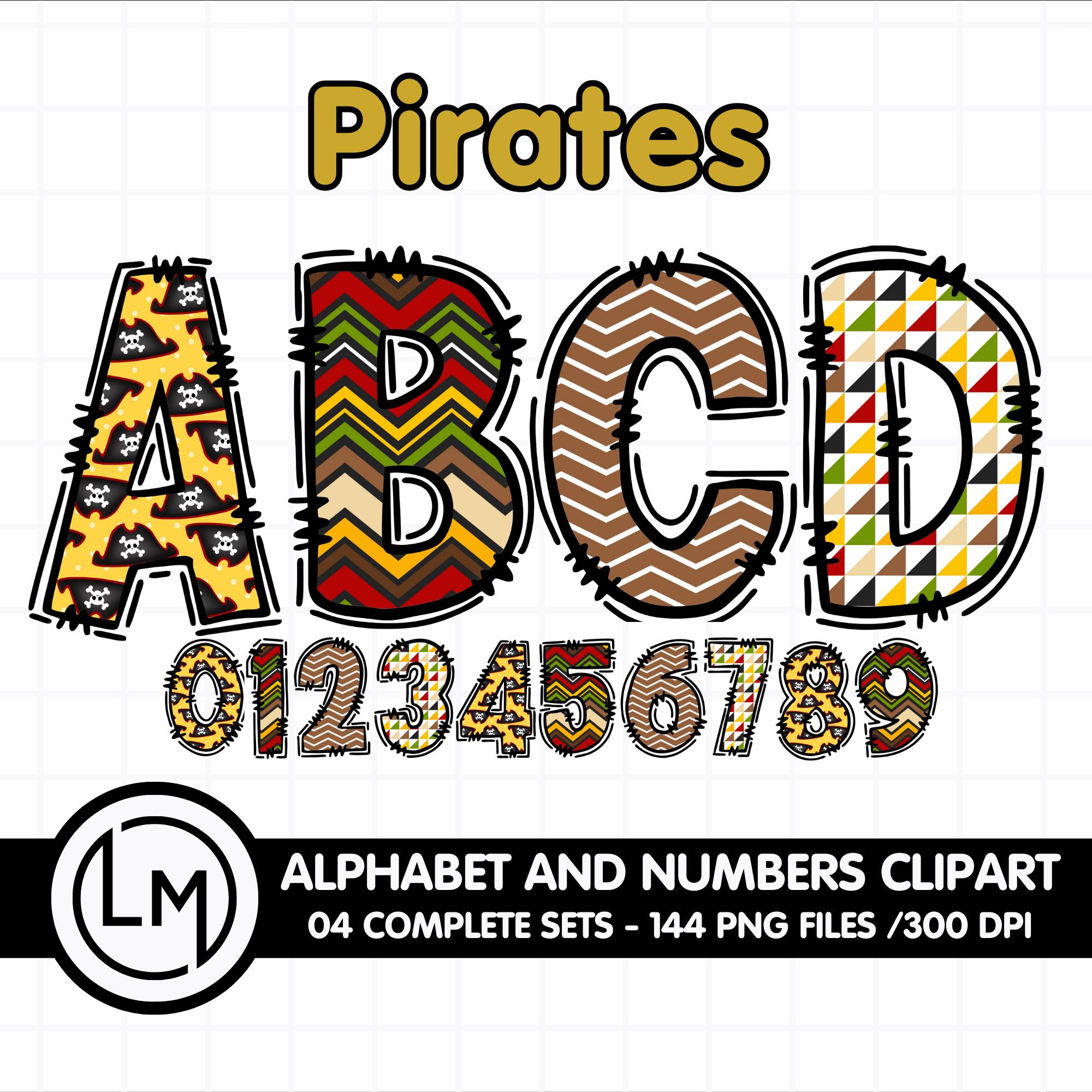 Pirates Alphabet Clipart PNG. 4 Styles With Pirates Clipart. Pirates ...