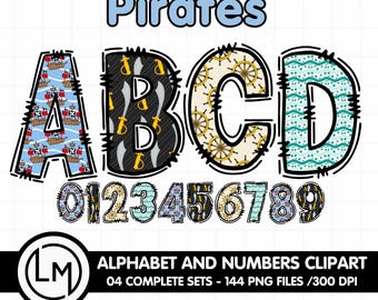 Pirates Alphabet Clipart PNG. 4 Styles With Pirates Clipart. Pirates ...