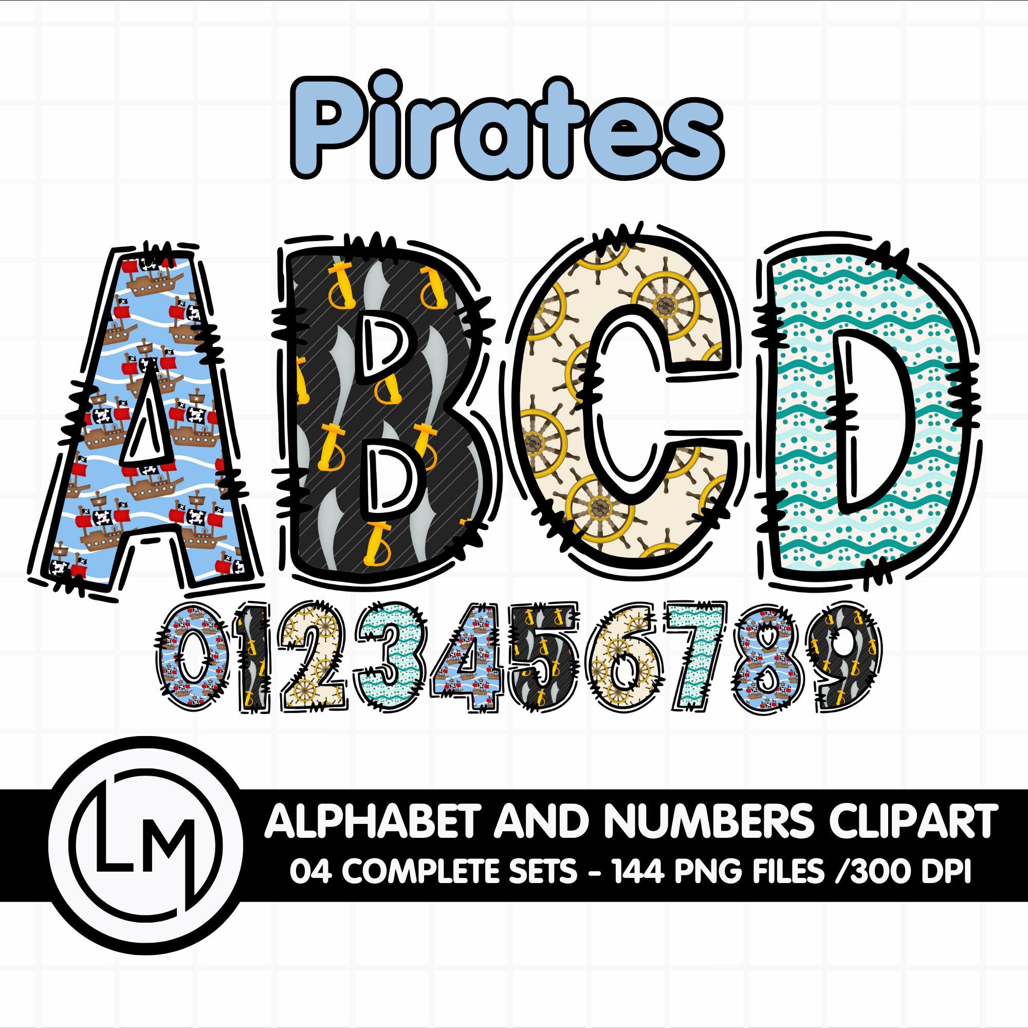 Pirates Alphabet Clipart PNG. 4 Styles With Pirates Clipart. Pirates ...
