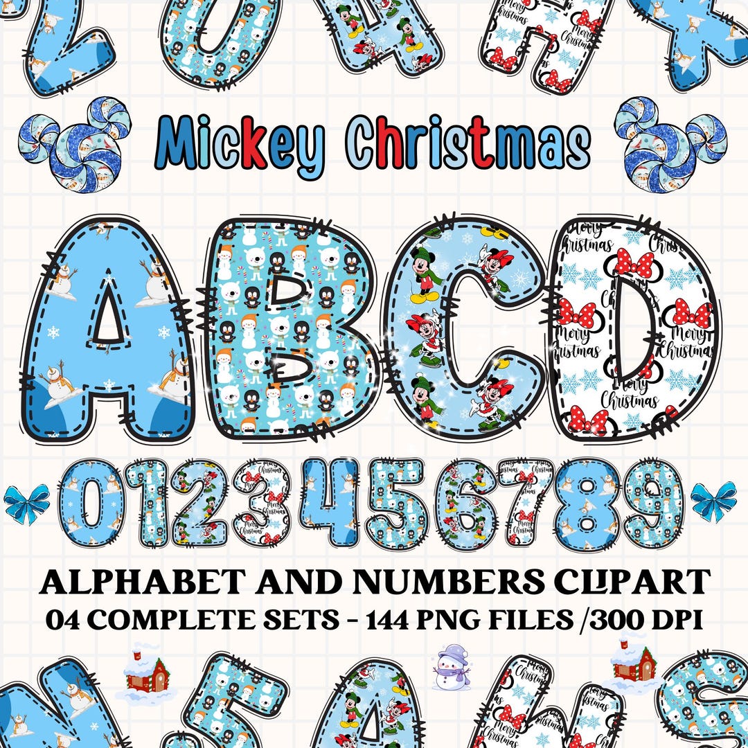 Mickey Christmas Alphabet Clipart 300dpi Transparent Png.mickey ...