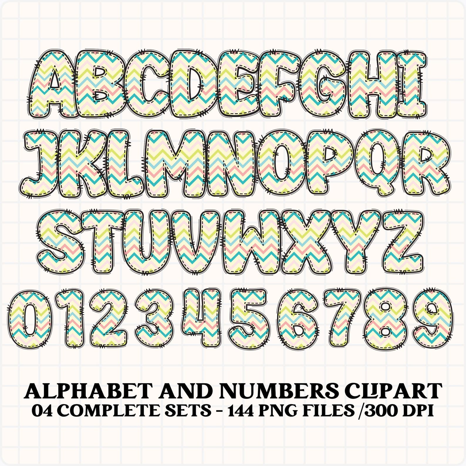 Back to School Alphabet Clipart PNG. 4 Styles With Back to School ...