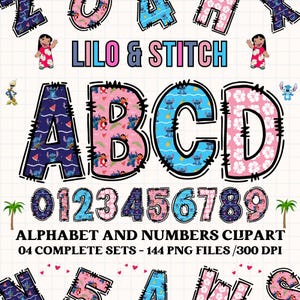 Lilo and Stitch Alphabet Clipart 300dpi Transparent PNG. 4 Styles With ...