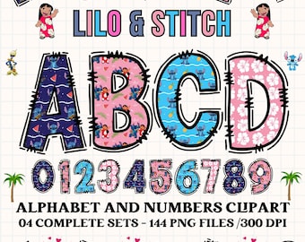 Lilo and Stitch Alphabet Clipart 300dpi Transparent PNG. 4 Styles With ...