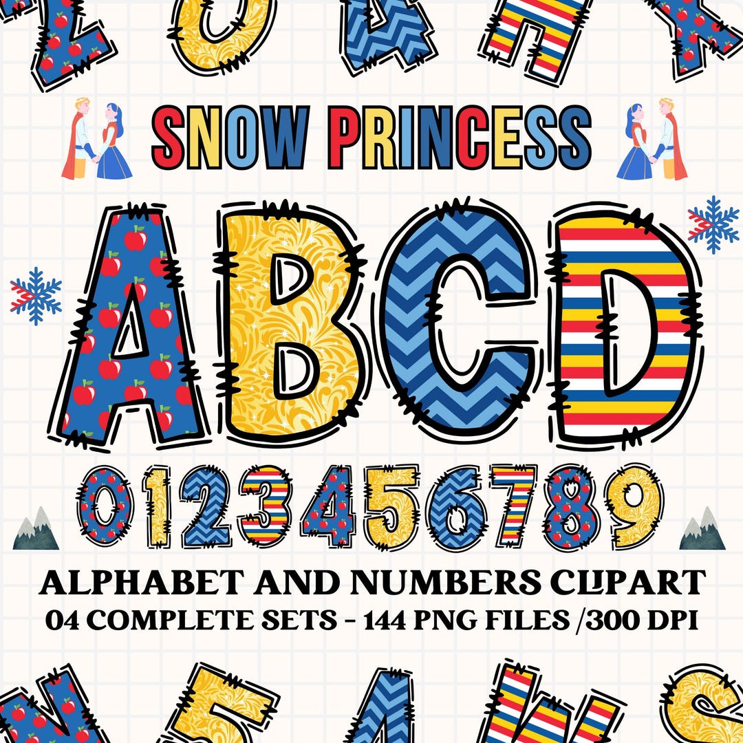 Snow White Alphabet Clipart 300dpi Transparent PNG. Princess Clipart ...