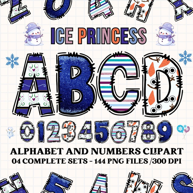 Frozen Princess Alphabet Clipart 300dpi Transparent PNG. Princess ...