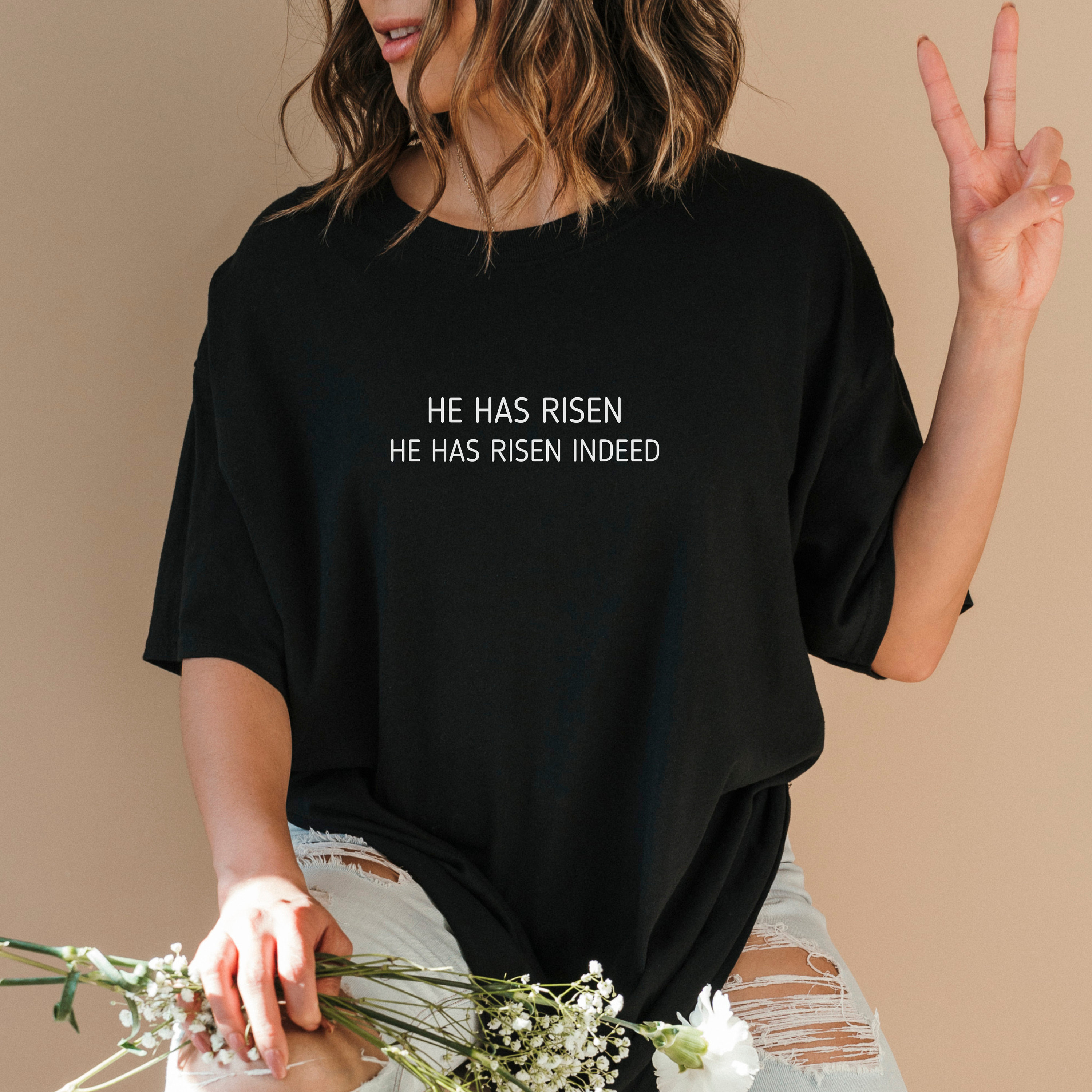 He is Risen Tshirt, Jesus is Risen, Christian Merch, Resurrection, Top ...
