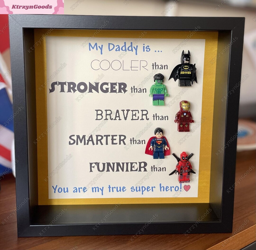 Customised Superhero Frame, Father's Day Figure Frame, Superhero Dad ...