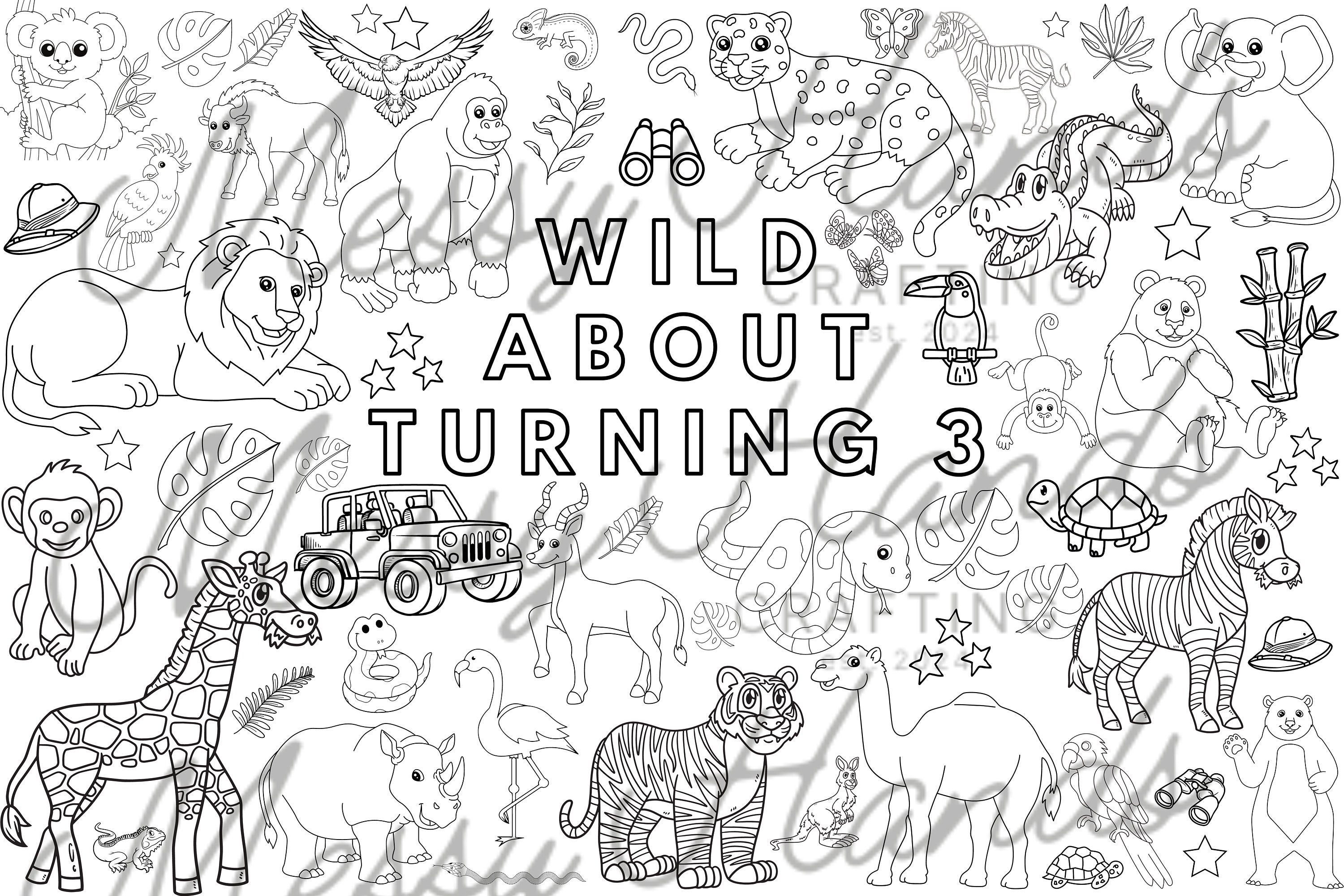 Large/jumbo Coloring Pages Zoo (24in X 36in) - Etsy