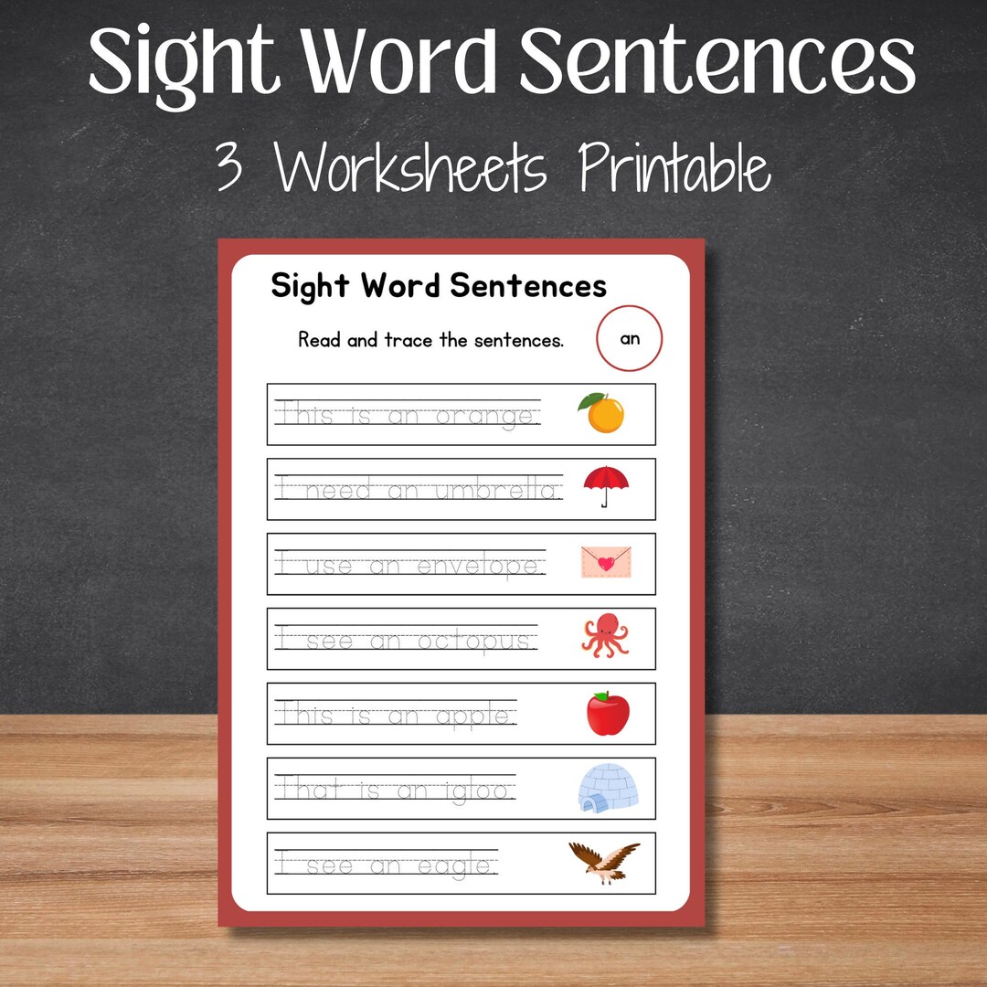 Sight Words Write the Sentence Worksheets, Punctuation Practice Capital ...