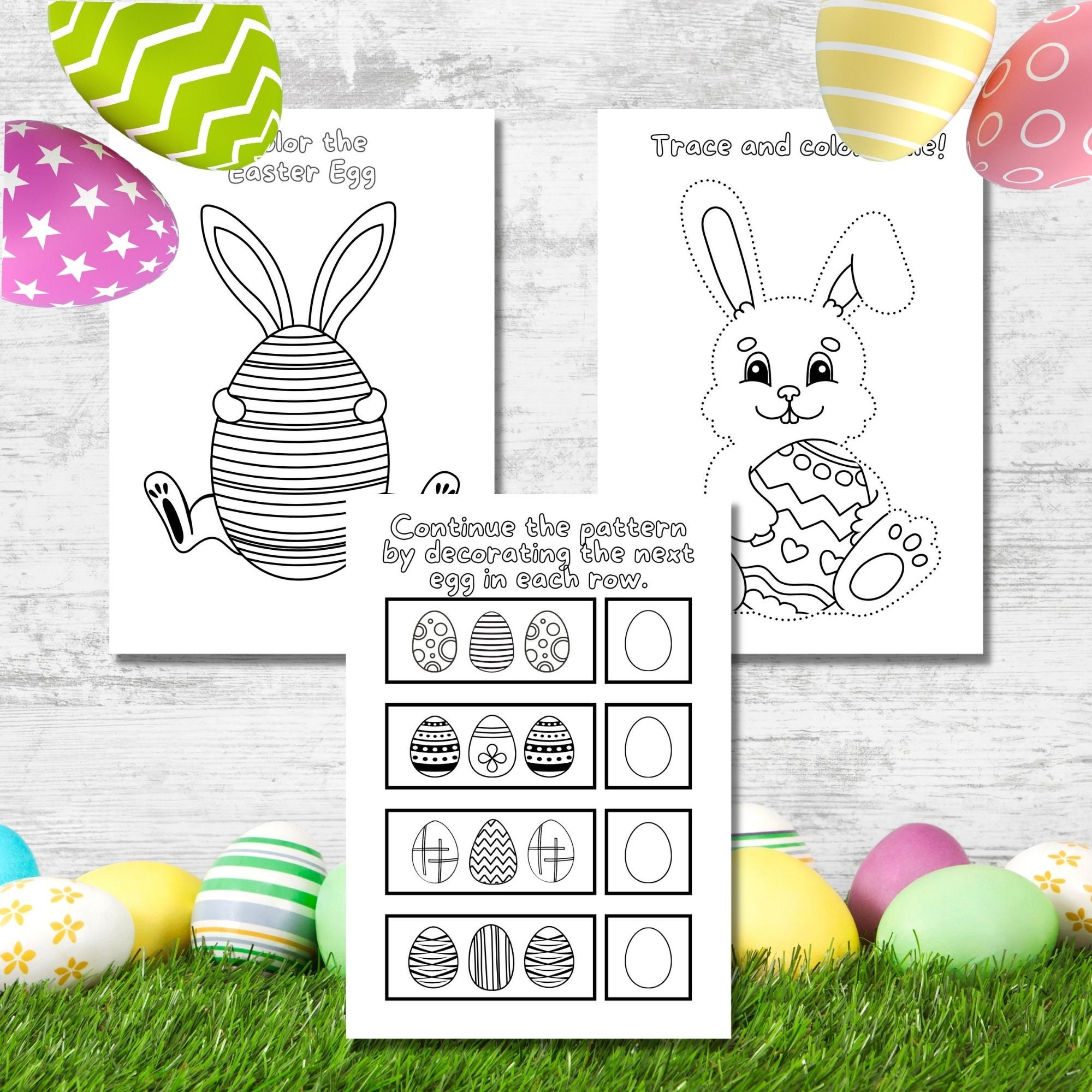 12 Easter Preschool Activities, Printable Activity Bundle, Coloring ...