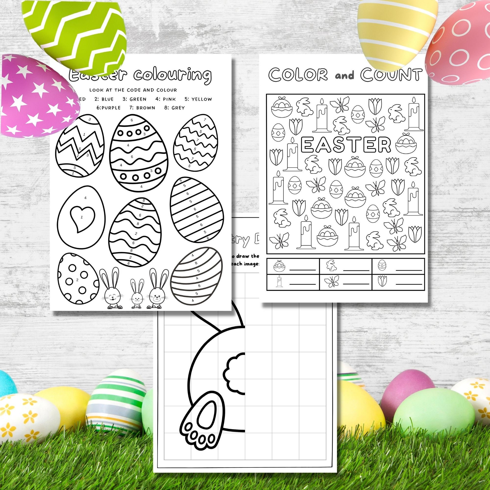 12 Easter Preschool Activities, Printable Activity Bundle, Coloring ...